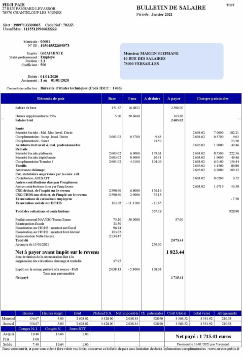 La fiche de paie - Gestion externalisation sous-traitance de paie Yvelines La fiche de paie - Gestion externalisation sous-traitance de paie Yvelines